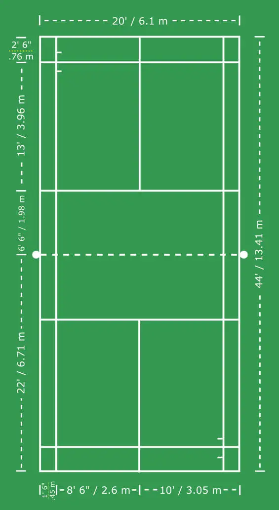 Height of a badminton court store