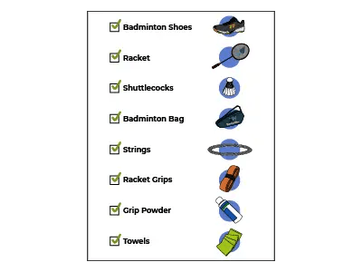 Equipment of badminton store